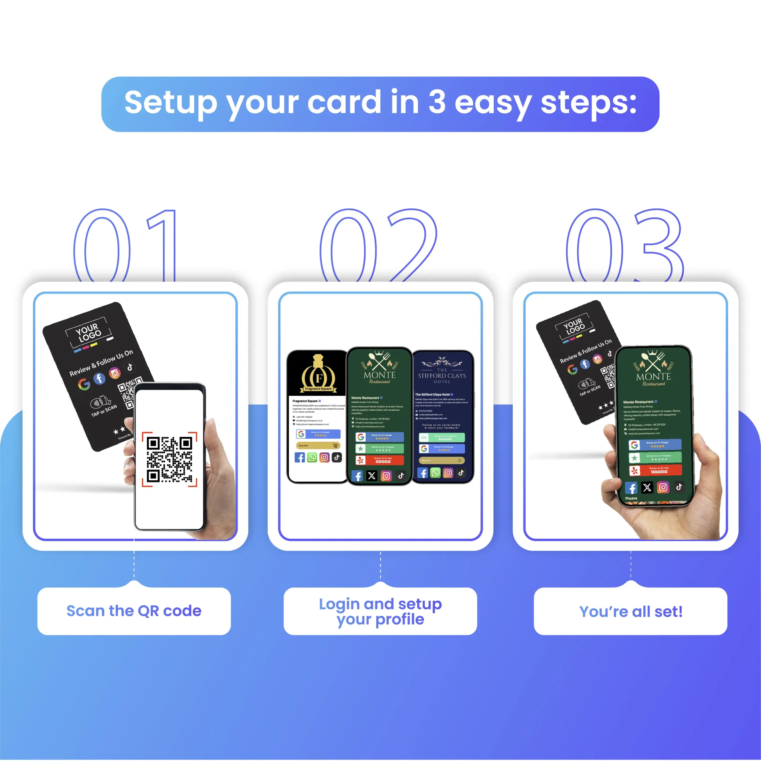 Review Boost Card REVUZ | Online Review Card With QR Code And NFC Chip ...